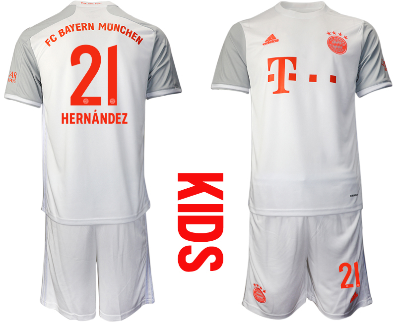 Youth 2020-2021 club Bayern Munich away white 22 Soccer Jerseys on sale ...