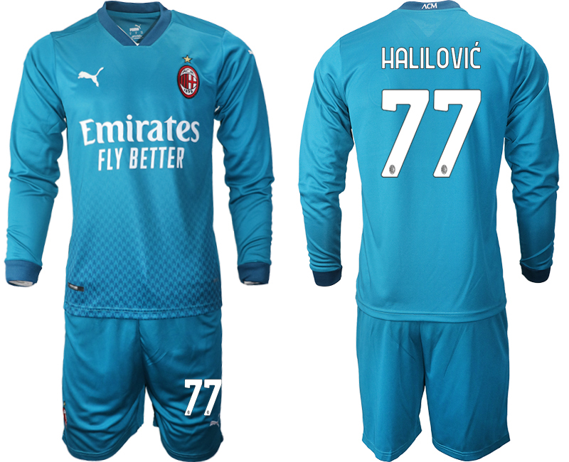 Men 2020-2021 club AC milan away blue Soccer Jerseys on sale,for Cheap ...