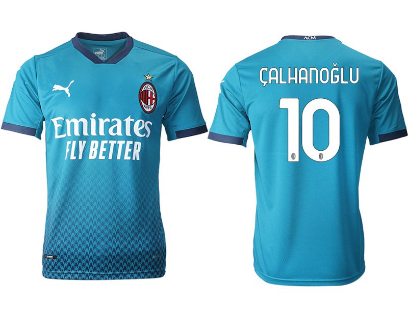 Men 2020-2021 club AC milan away aaa version 11 blue Soccer Jerseys on ...