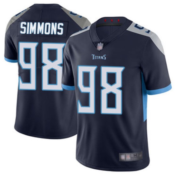 Men's Tennessee Titans #98 Jeffery Simmons Navy Vapor Untouchable ...