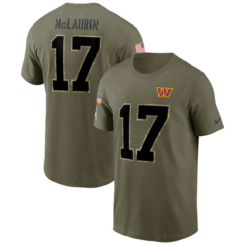 Men's Washington Commanders #17 Terry McLaurin 2022 Olive Salute to ...