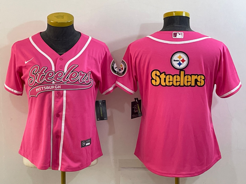 Women's Pittsburgh Steelers Pink Team Big Logo With Patch Cool Base ...