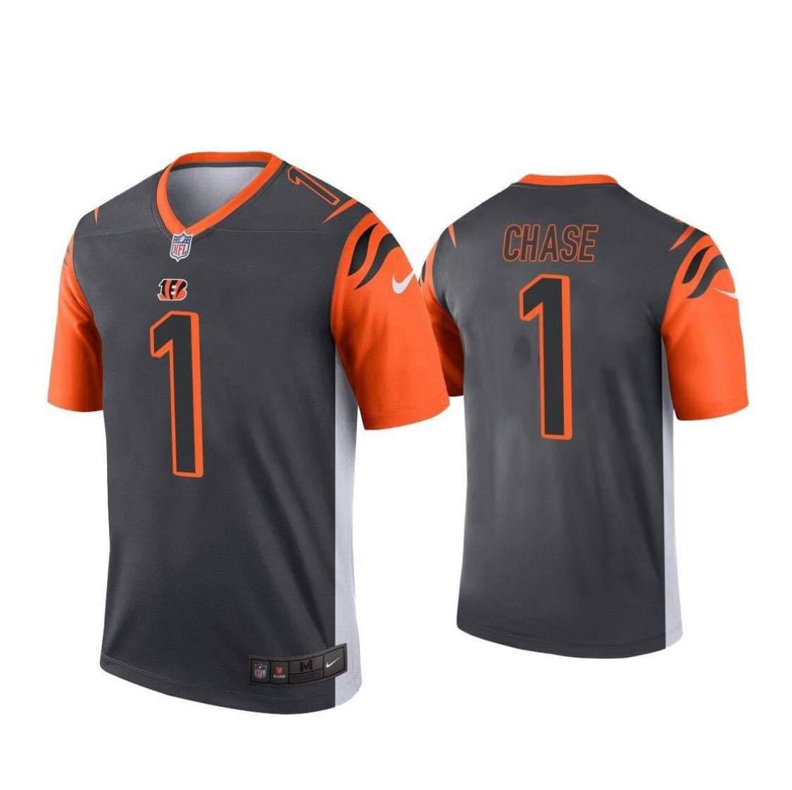 Nike Cincinnati Bengals #1 Ja'Marr Chase Black Inverted Legend Jersey ...