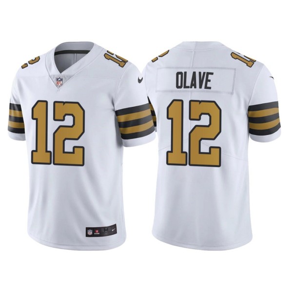 Men's New Orleans Saints #12 Chris Olave White Limited Stitched Jersey on sale,for Cheap ...