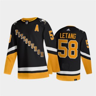 Men's Pittsburgh Penguins #58 Kris Letang Black 2021-2022 Stitched ...