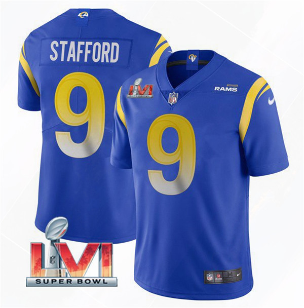 Men's Los Angeles Rams #9 Matthew Stafford 2022 White Super Bowl LVI ...