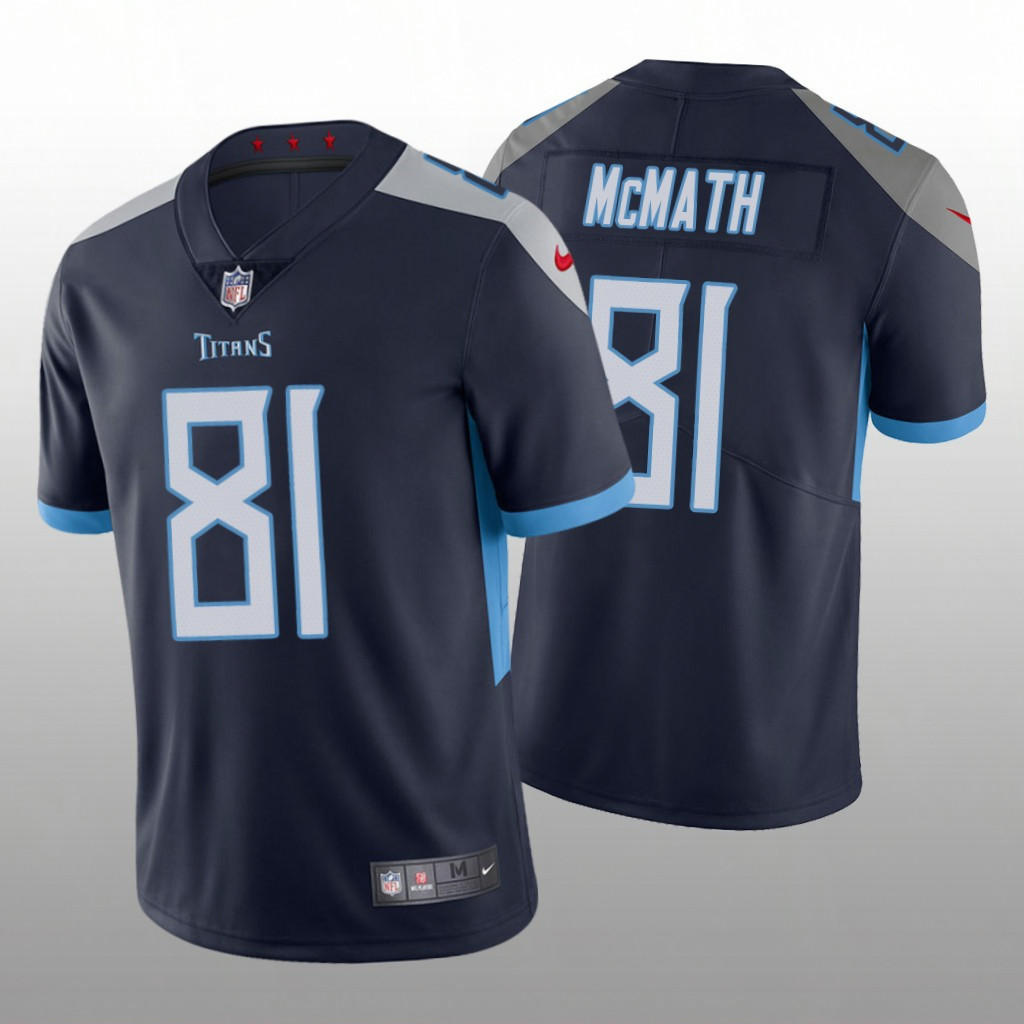 Men's Tennessee Titans #81 Racey McMath Navy Vapor Limited Nike Jersey ...