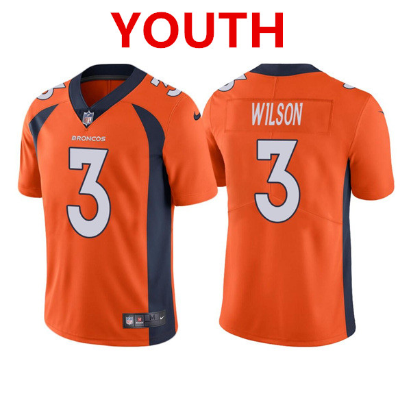 Youth Denver Broncos #3 Russell Wilson Orange Color Rush Vapor ...