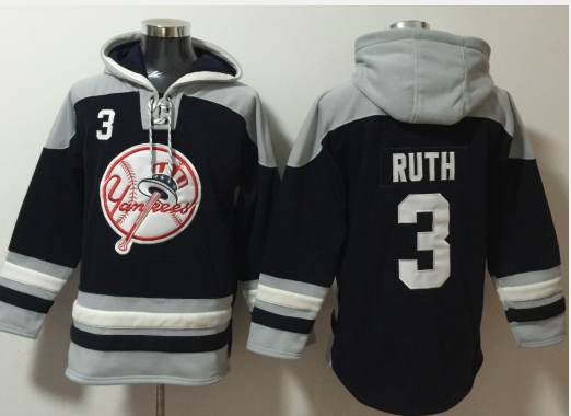 Men's New York Yankees #3 Babe Ruth Navy Blue Ageless Must Have Lace Up ...