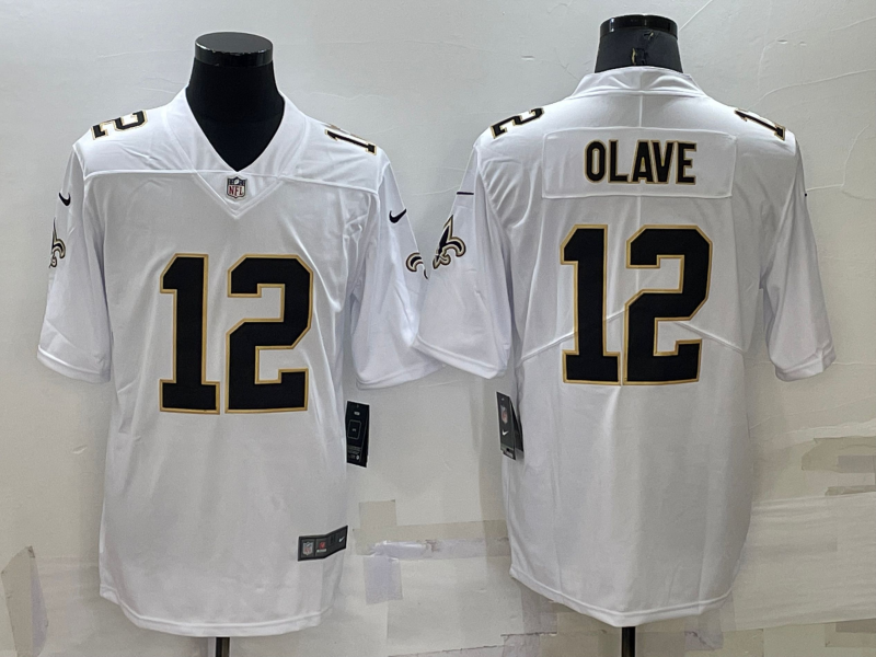 Men's New Orleans Saints #12 Chris Olave White 2022 Vapor Untouchable Stitched NFL Nike Limited ...