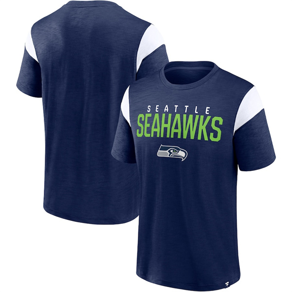 Men's Seattle Seahawks Navy White Home Stretch Team T-Shirt on sale,for ...
