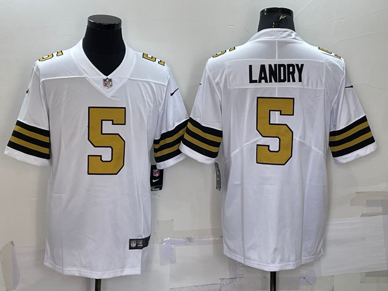Men's New Orleans Saints #5 Jarvis Landry White 2022 Color Rush ...