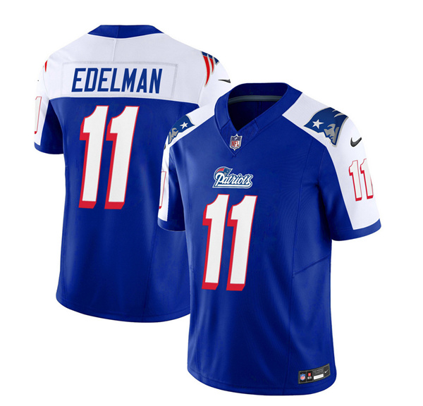 Men's New England Patriots #11 Julian Edelman Blue White 2023 F.U.S.E ...
