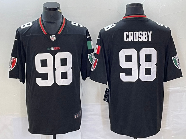 Men's Las Vegas Raiders #98 Maxx Crosby Black Mexico Vapor Limited ...