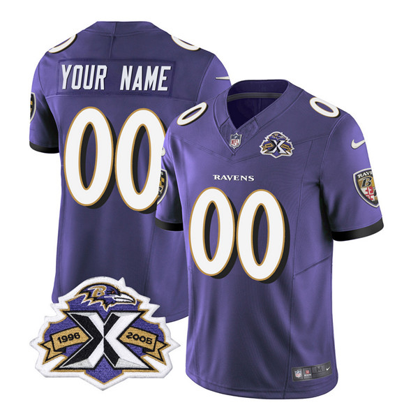 Men's Baltimore Ravens Active Player Custom Purple 2023 F.U.S.E With ...