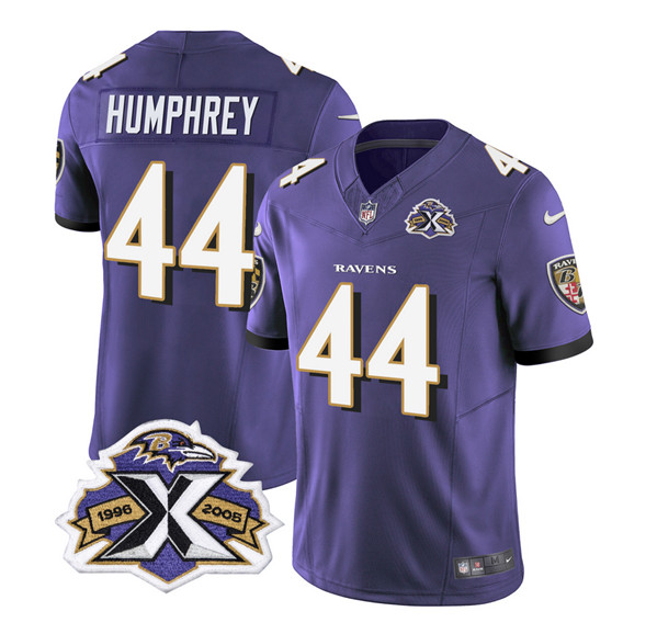 Men's Baltimore Ravens #44 Marlon Humphrey Purple 2023 F.U.S.E With ...