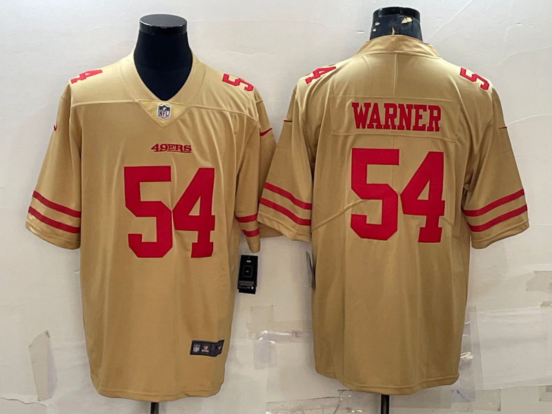 Men's San Francisco 49ers #54 Fred Warner Gold NEW 2022 Inverted Legend ...
