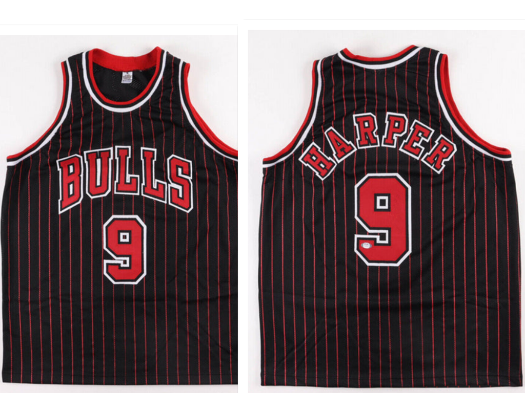 Men's Chicago Bulls #9 Ron Harper Black Pinstriped Jersey on sale,for ...