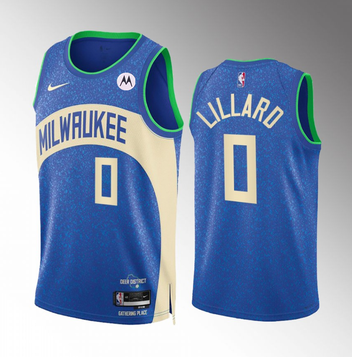 Men's Milwaukee Bucks #0 Damian Lillard Blue 2023-24 City Edition ...