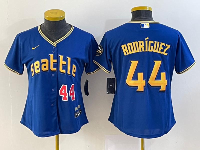 Women's Seattle Mariners #44 Julio Rodriguez Number Blue 2023 City ...
