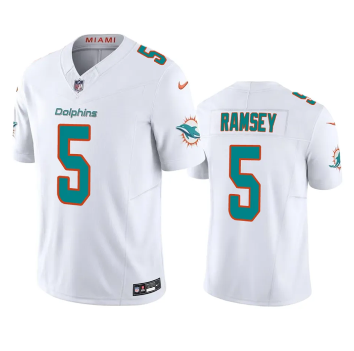 Men's Miami Dolphins #5 Jalen Ramsey Aqua 2023 F.U.S.E Vapor Limited ...