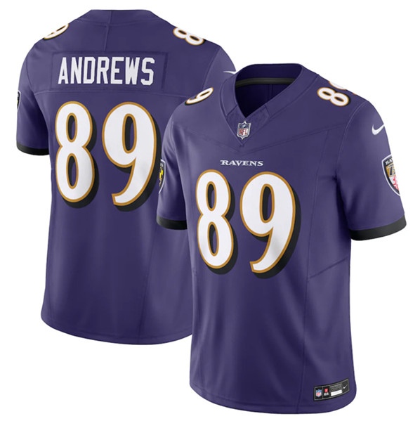Men's Baltimore Ravens #89 Mark Andrews Purple 2023 F.U.S.E Vapor ...