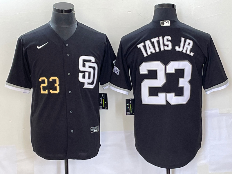 Men's San Diego Padres #23 Fernando Tatis Jr Number Black 2023 Cool ...