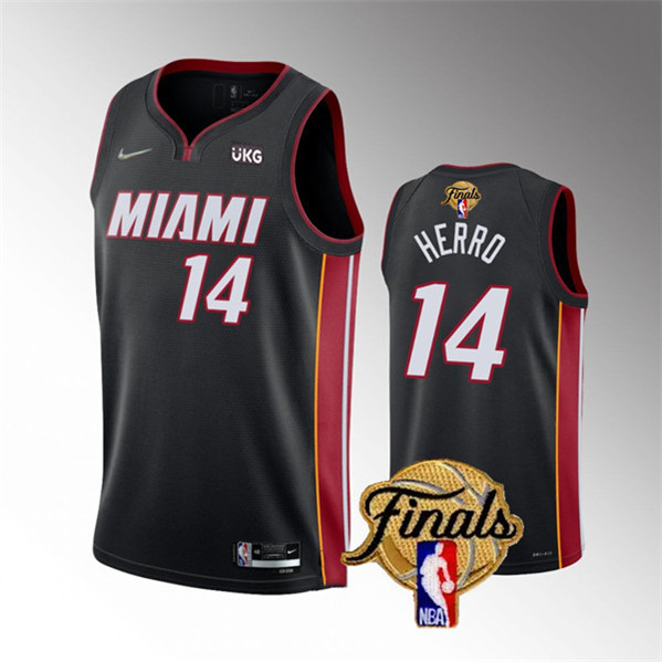 Men's Miami Heat #14 Tyler Herro Black 2023 Finals Icon Edition ...