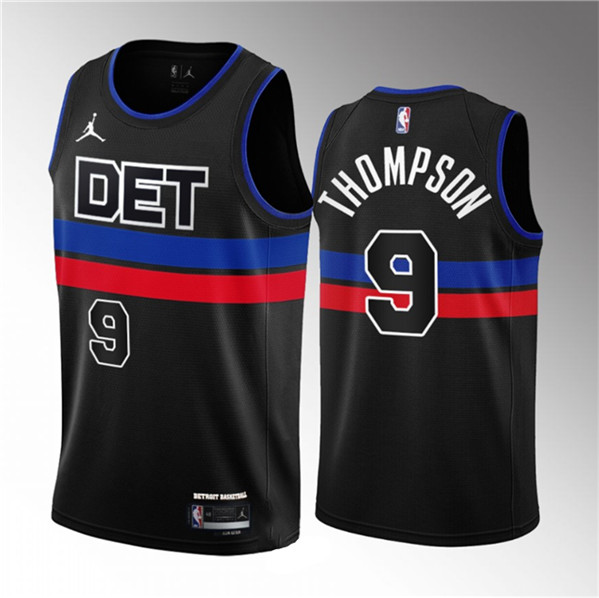 Men's Detroit Pistons #9 Ausar Thompson Black 2023 Draft Statement ...
