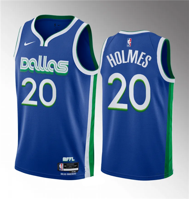 Men's Dallas Mavericks #20 Richaun Holmes Blue 2023 Draft Icon Edition ...