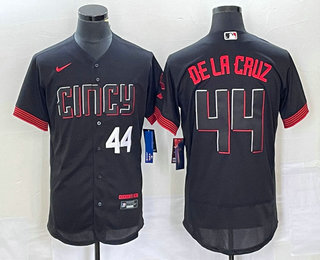 Men's Cincinnati Reds #44 Elly De La Cruz Black 2023 City Connect Flex ...