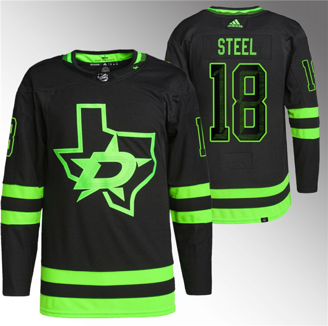 Men's Dallas Stars #18 Sam Steel Black Stitched Jersey on sale,for ...