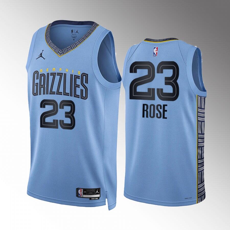 Men's Memphis Grizzlies #23 Derrick Rose Blue Statement Edition ...