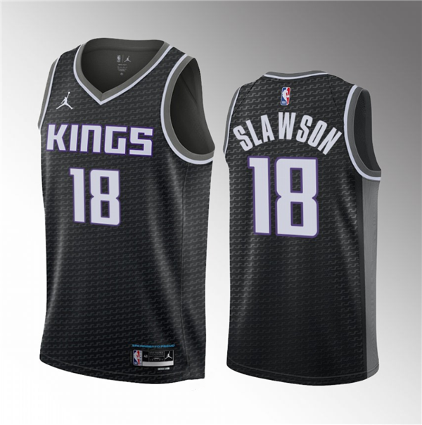 Men's Sacramento Kings #18 Jalen Slawson Purple 2023 Draft Icon Edition ...