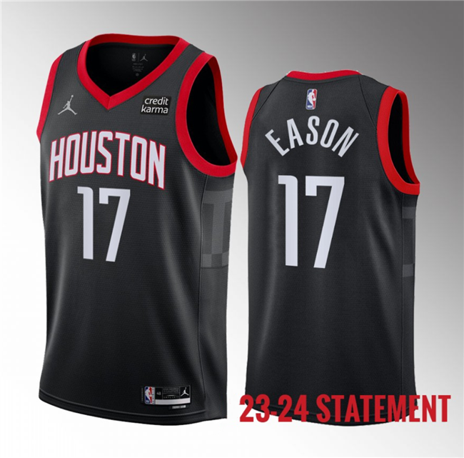 Men's Houston Rockets #17 Tari Eason Black 2023 Statement Edition ...