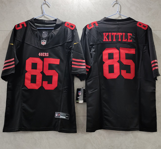 Men's San Francisco 49ers #85 George Kittle Black 2023 F.U.S.E. Vapor ...
