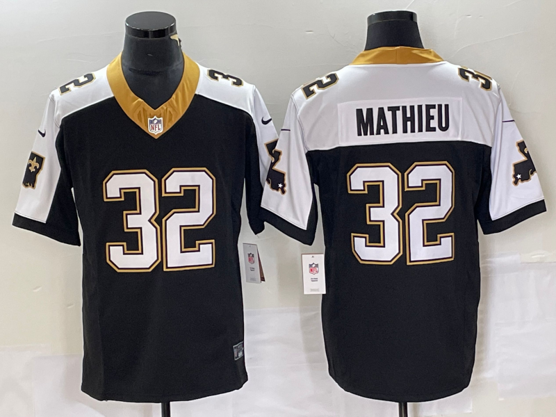 Men's New Orleans Saints #32 Tyrann Mathieu Black 2023 FUSE 1987 Legacy Vapor Stitched Jersey on ...