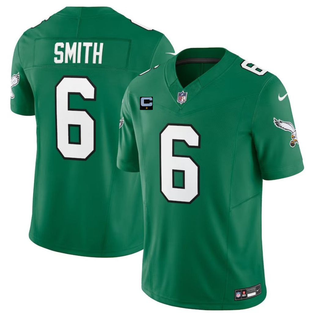Men's Philadelphia Eagles #6 DeVonta Smith 2023 Brown Salute To Service ...
