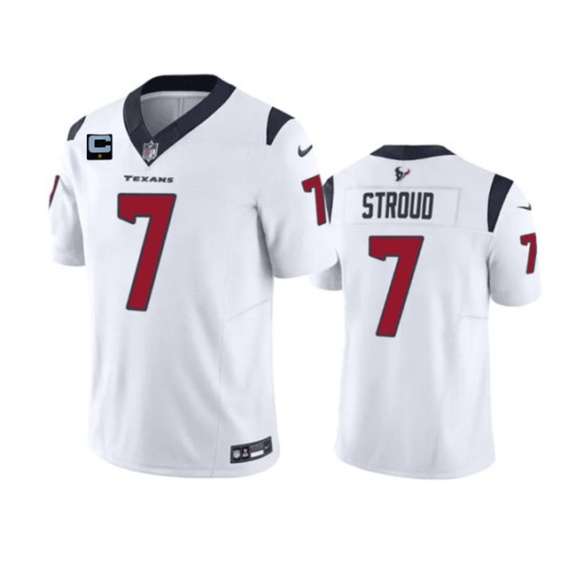 Men's Houston Texans #7 C.J. Stroud White 2023 F.U.S.E. With 1-Star C Patch Vapor Untouchable ...