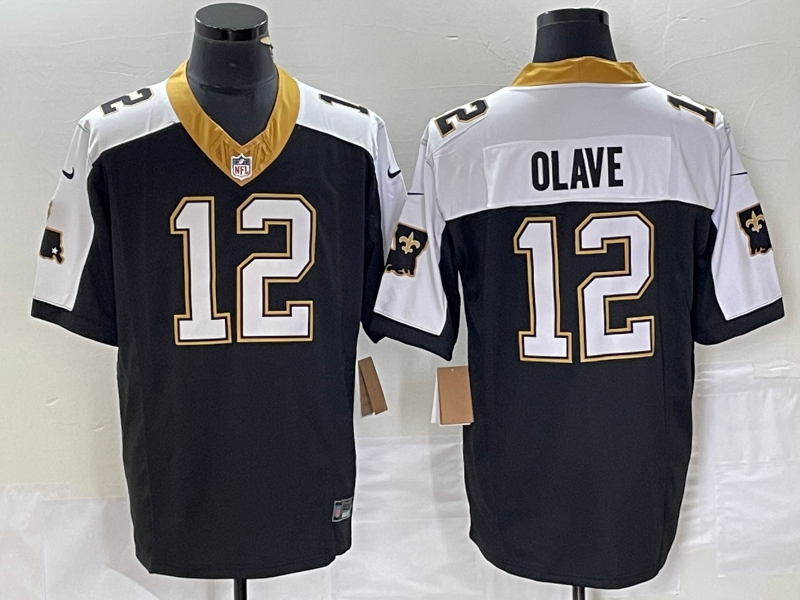 Men's New Orleans Saints #12 Chris Olave Black 2023 FUSE 1987 Legacy Vapor Stitched Jersey on ...