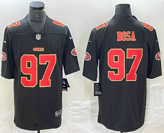 Men's San Francisco 49ers #97 Nick Bosa Black Red Fashion Vapor Limited ...
