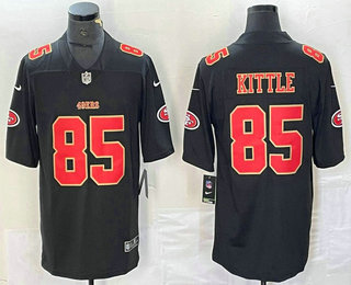 Men's San Francisco 49ers #85 George Kittle Black Red Fashion Vapor ...