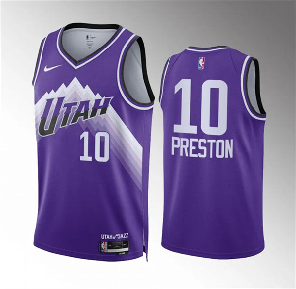 Men's Utah Jazz #10 Jason Preston Purple Classic Edition Stitched ...