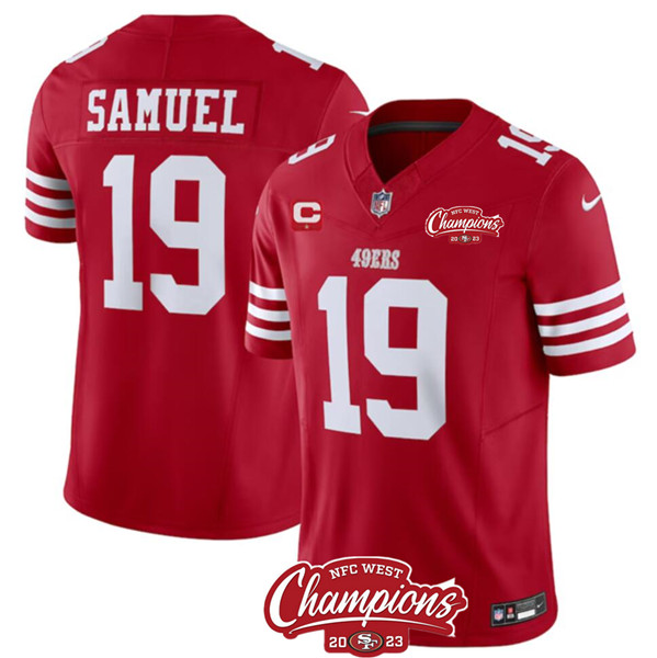 Men's San Francisco 49ers #19 Deebo Samuel Red 2023 F.U.S.E. With 1 ...
