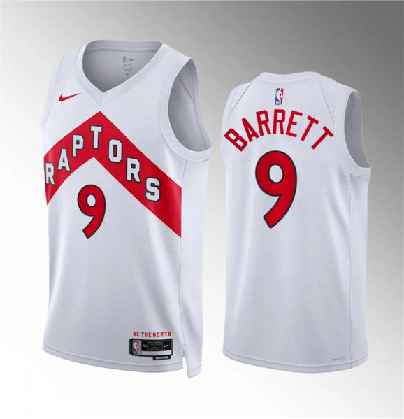 Men's Toronto Raptors #9 RJ Barrett White Association Edition Stitched ...