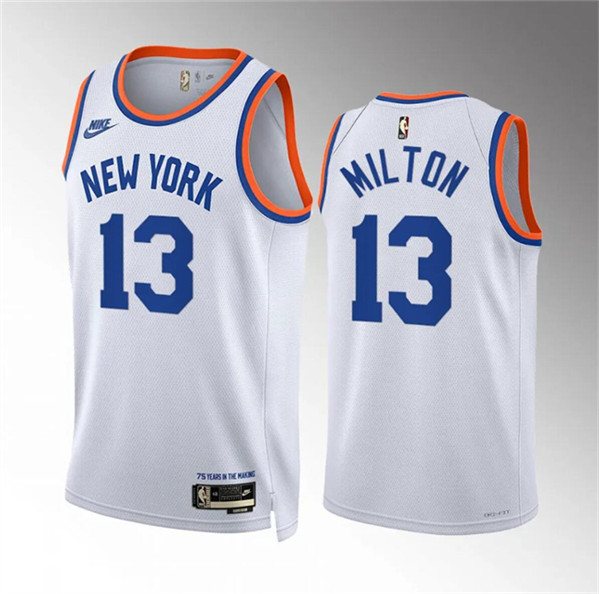 Men's New Yok Knicks #13 Shake Milton White 2021-22 City Edition ...