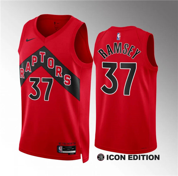 Men's Toronto Raptors #37 Jahmi'us Ramsey Red Icon Edition Stitched ...