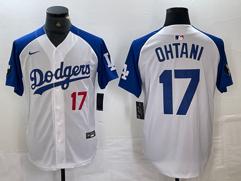 Men's Los Angeles Dodgers #17 Shohei Ohtani Number White Gold Fashion ...