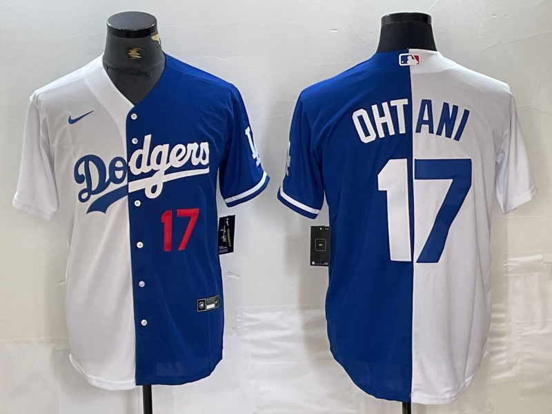 Men's Los Angeles Dodgers #17 Shohei Ohtani Number White Blue Two Tone ...