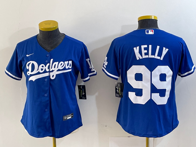 Women's Los Angeles Dodgers #99 Joe Kelly Black Stitched Cool Base Nike ...